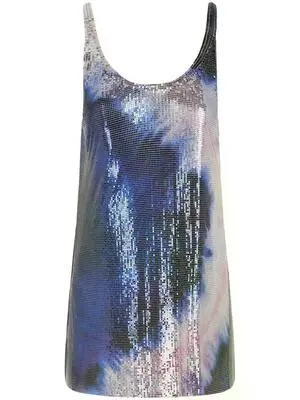 Rabanne Printed Mesh Tank Top