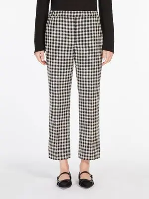 Max Mara Gingham Cotton-silk Trousers