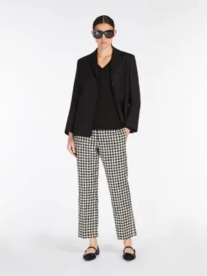 Max Mara Gingham Cotton-silk Trousers