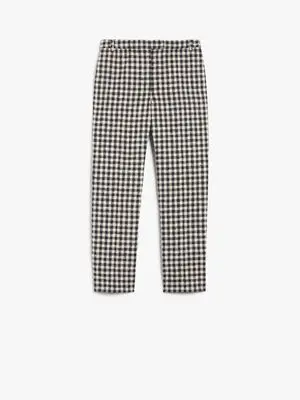 Max Mara Gingham Cotton-silk Trousers