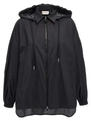 Moncler Windbreaker In Tech Fabric - Black