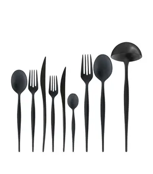 BUGATTI Stainless Steel Natura 45-piece Cutlery Set - Black
