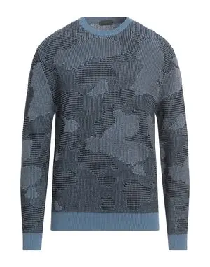 ZANONE Jacquard-knit Crewneck Sweater - Blue