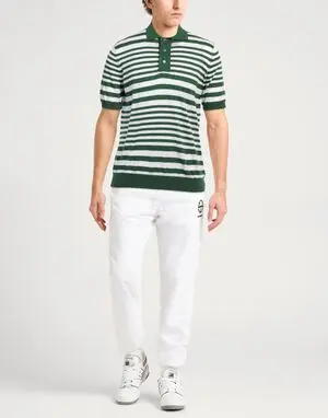 ZANONE Striped Cotton-linen Polo Shirt
