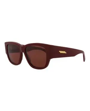 Bottega Veneta Square Sunglasses - Burgundy/red (bv1026s/30008355