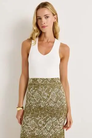 MARIE OLIVER Miranda Rib Knit Tank Cool White