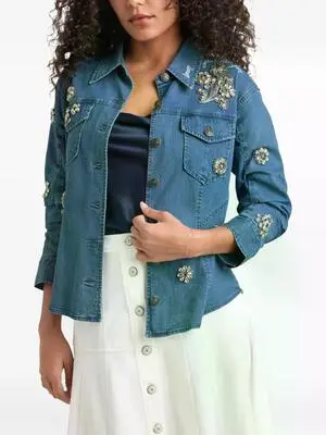 Cinq À Sept Crystal-embellished Denim Jacket