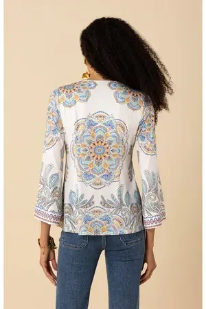 Hale Bob Kimber Beaded Top - Neutral