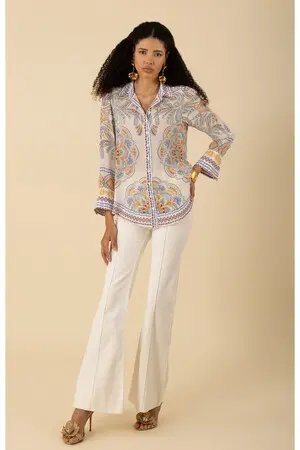 Hale Bob Lara Silk Top - Neutral