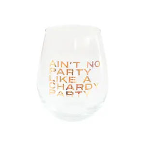 JOLLITY & CO Ain't No Party Like A Chardy Party Wine Glass - Assorted Pre-pack