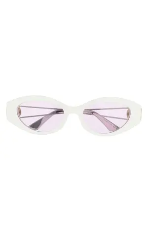 Dior 30montaigne B6i 51mm Oval Sunglasses - Ivory/violet