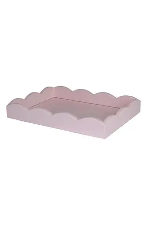 ADDISON ROSS LONDON Scalloped Wood Tray - Pale Pink