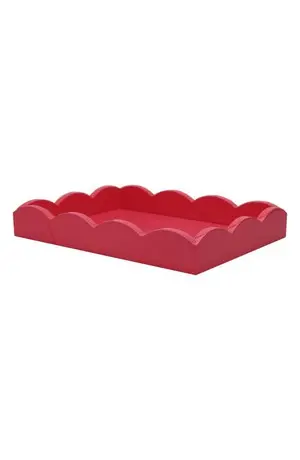 ADDISON ROSS LONDON Scalloped Wood Tray - Watermelon