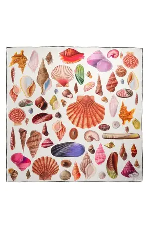 Echo Sea Treasures Silk Twill Scarf - Cream