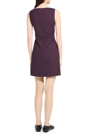 Theory Boat Neck Stretch Wool Minidress