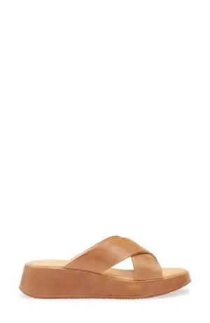 CHOCOLAT BLU Criss Cross Leather Wedge Sandals