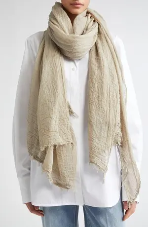 TOTEME Crinkled Gauze Scarf - Desert