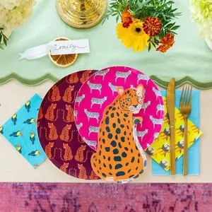JOLLITY & CO Jungle Animals Jaguar Dessert Plates