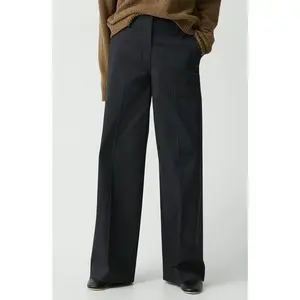 Theory Classic Stretch Cotton Wide Leg Trousers