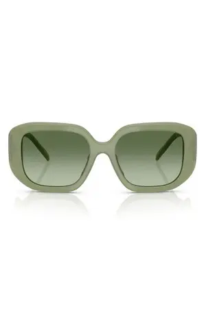 Tory Burch 54mm Irregular Sunglasses - Milky Green / Green Gradient