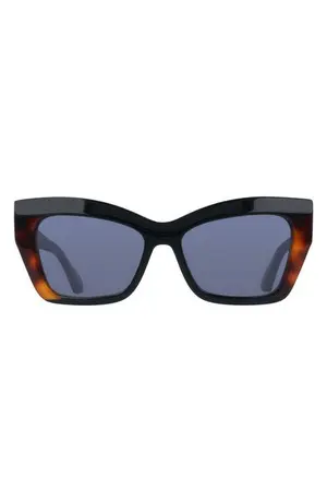 FERRAGAMO 54mm Butterfly Sunglasses - Black/ Tortoise