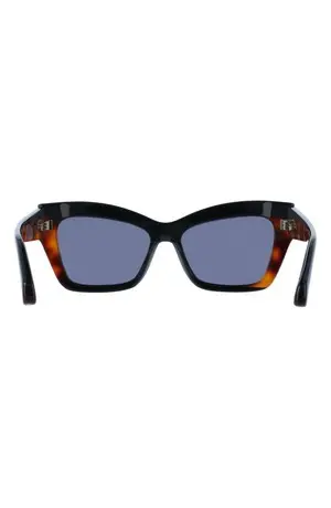 FERRAGAMO 54mm Butterfly Sunglasses - Black/ Tortoise