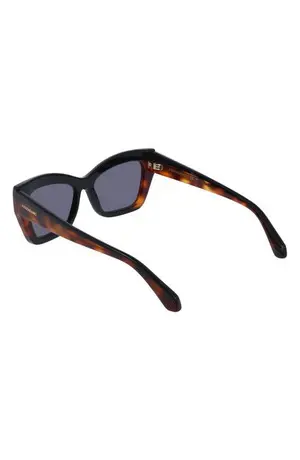 FERRAGAMO 54mm Butterfly Sunglasses - Black/ Tortoise