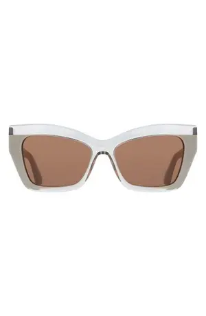 FERRAGAMO 54mm Butterfly Sunglasses - Transparent Beige/ Beige