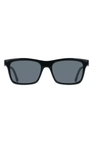 FERRAGAMO 55mm Rectangular Sunglasses - Black