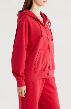 PACSUN Denim Appliqué Zip-up Cotton-blend Hoodie