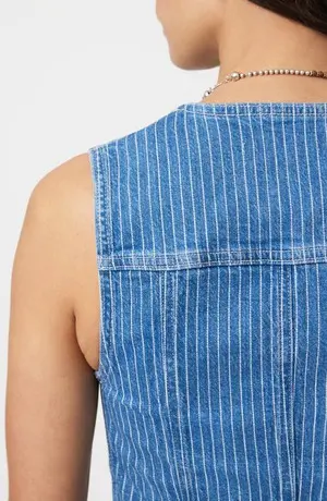 MAVI Pinstriped Denim Vest
