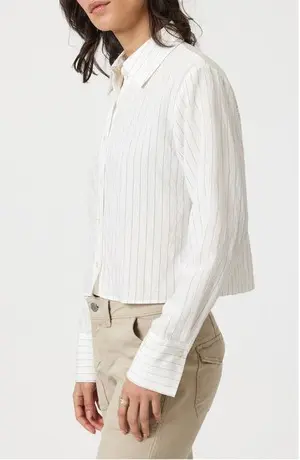 MAVI Pinstripe Crop Button-up Shirt
