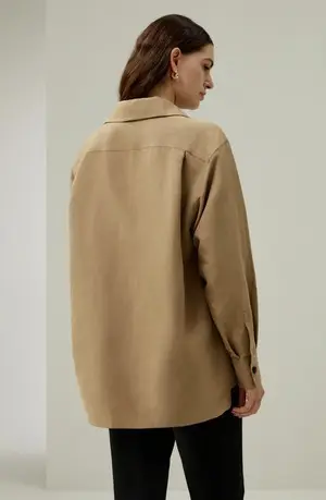 Lilysilk Oversized Silk-linen Blend Shirt - Oak
