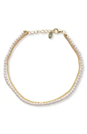 Argento Vivo Faux Pearl And Chain Bracelet
