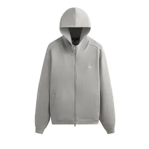 Kith Double Weave Selfridge Zip Up Hoodie 'light Heather - Grey