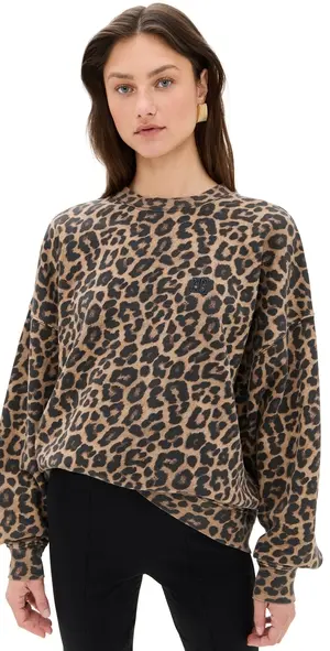ANINE BING Miles Printed Sweatshirt - Leopard