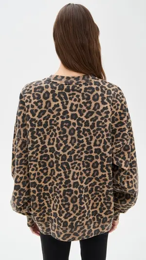 ANINE BING Miles Printed Sweatshirt - Leopard