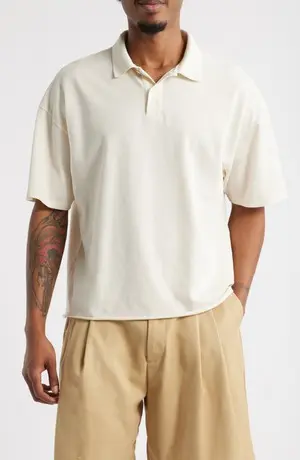 ELWOOD Crop Uniform Polo - Field White