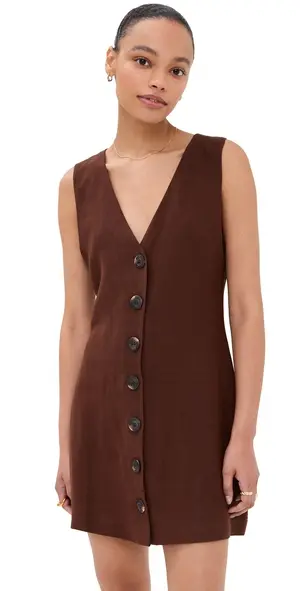 LE BOP Charlotte Vest Mini Dress - Chocolate