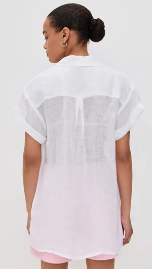 VITAMIN A Playa Pocket Blouse - White