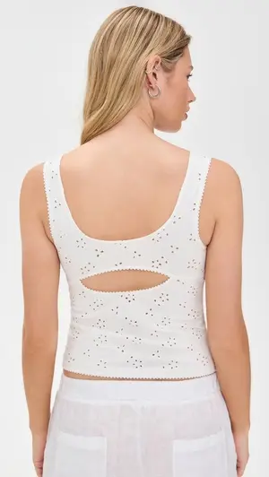 Free People Full Bloom Eyelet Cami - Ivory