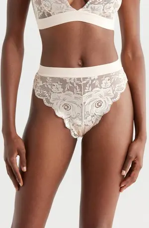 KILO BRAVA Floral Lace Briefs - Whisper Peach