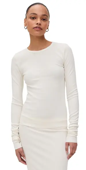 Fitted Cotton Long Sleeve Tops for Women
