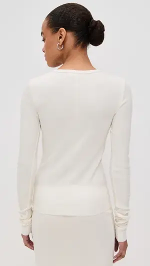 Eterne Long Sleeve Fitted Top - Cream
