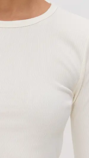 Eterne Long Sleeve Fitted Top - Cream