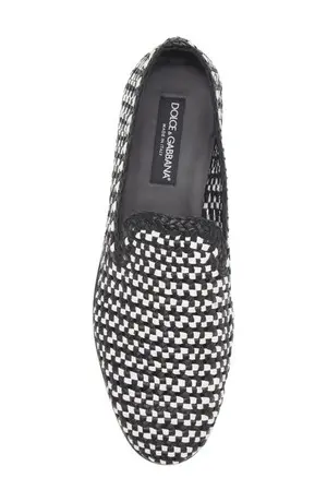 Dolce & Gabbana Woven Leather Slipper Loafer