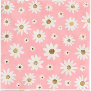 JOLLITY & CO Peace & Love Daisy Large Napkins - Assorted Pre-pack
