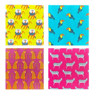 JOLLITY & CO Jungle Animals Large Napkins - Assorted Pre-pack