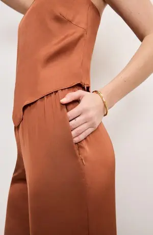 Good American Satin Wide Leg Pants
