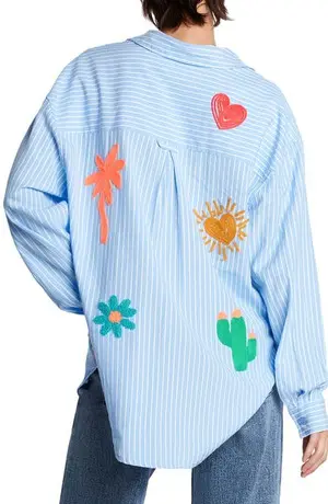 BILLY T Bali Embroidered Button-up Shirt